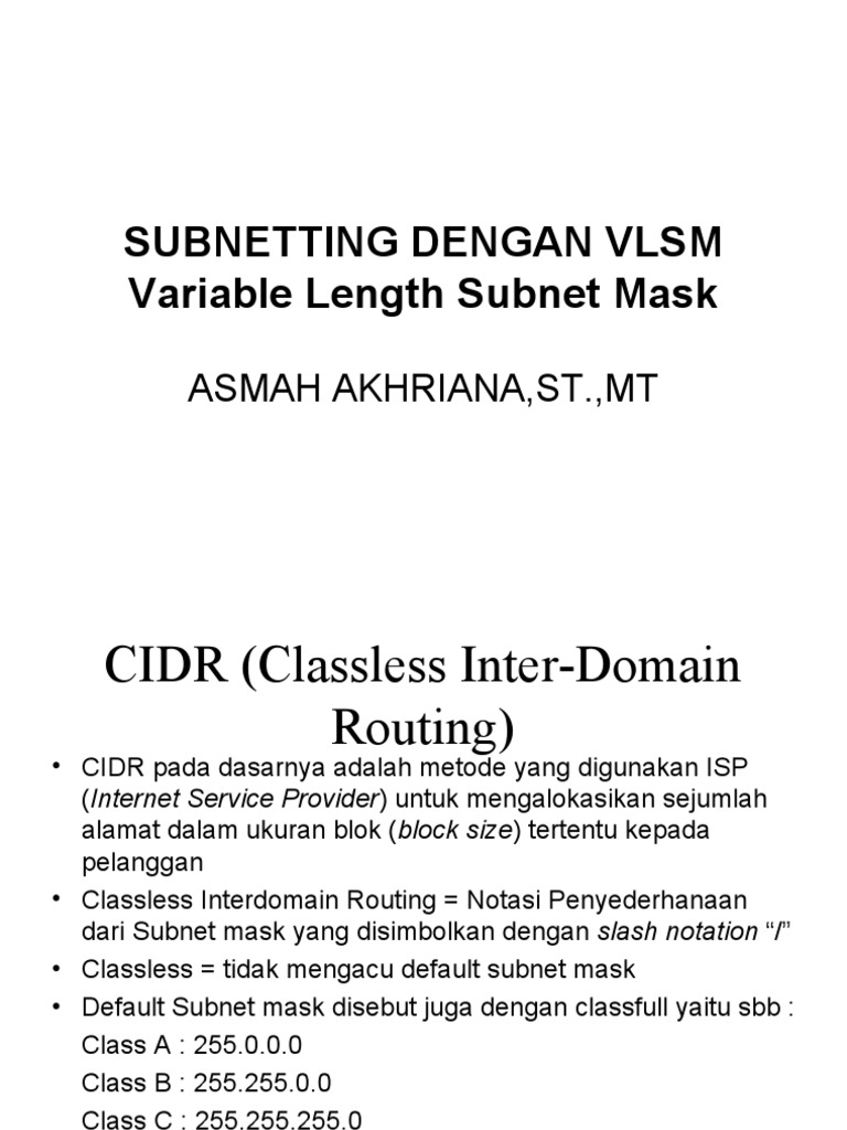 CIDR Dan VLSM | PDF