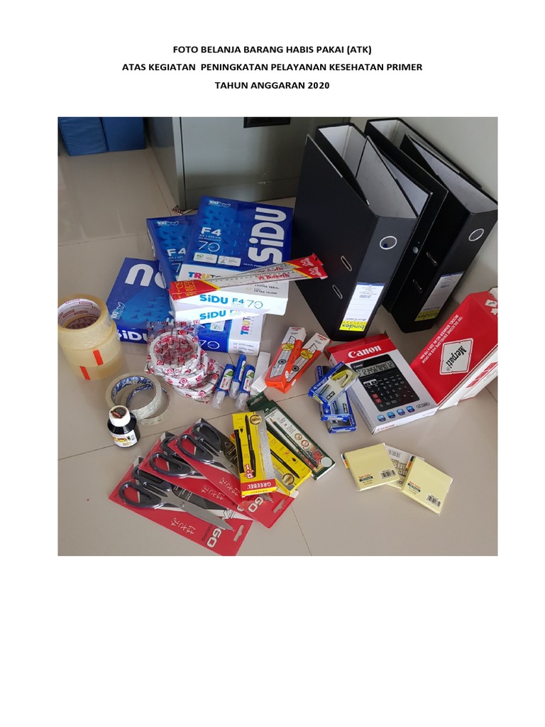 Foto Belanja Atk SPJ Tca | PDF