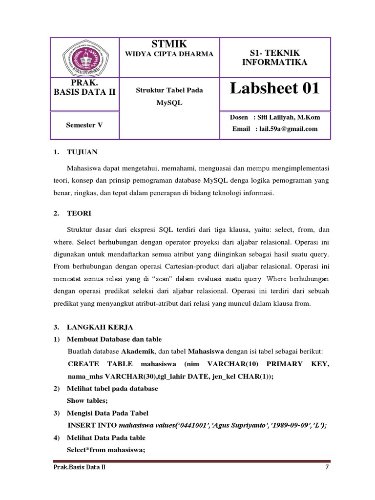 Prak Basis Data II Modul 1 | PDF