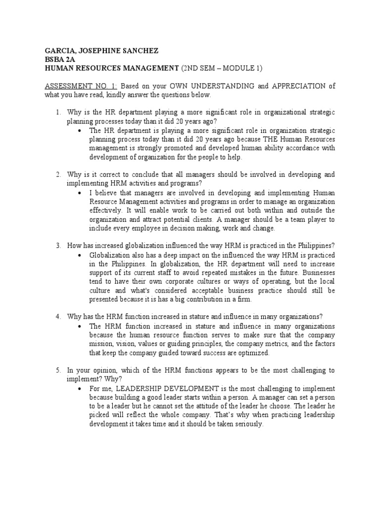 HRM Insights for 2nd Semester Students | PDF | Human Resource ...