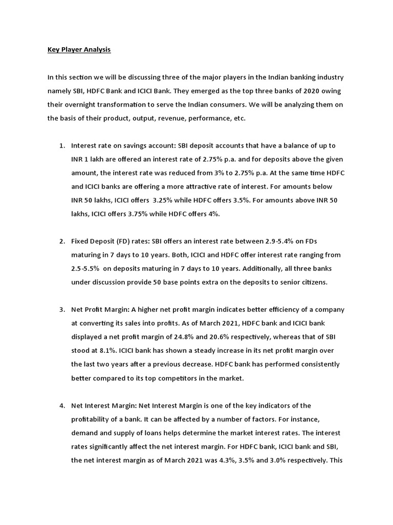 Key Player Analysis | PDF | Interest | Banks