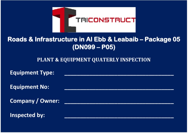 Monthly Equipment Inspection - Blue | PDF