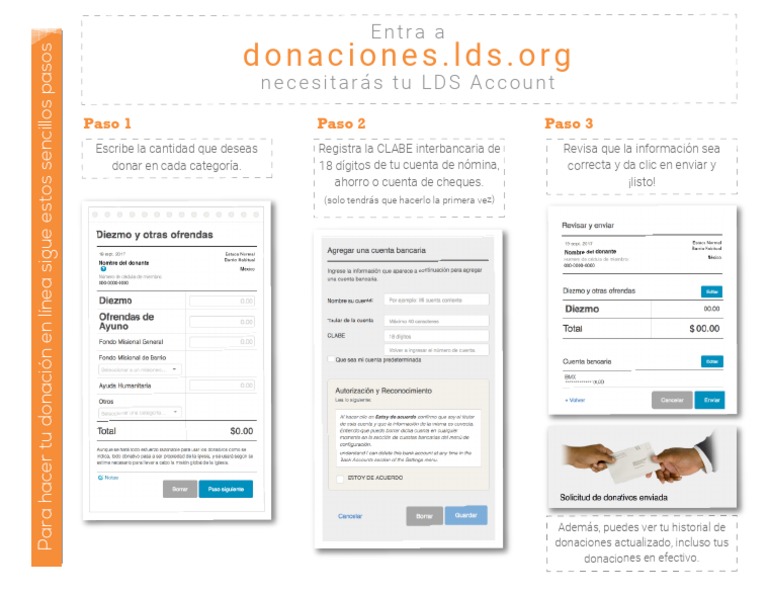 Pasos para Las Donaciones en Linea | PDF