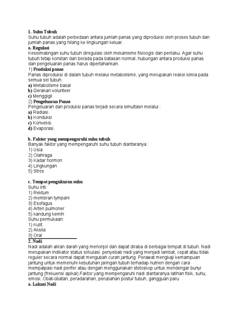 Suhu Dan Denyut Nadi | PDF | Pengembangan Diri | Sains & Matematika