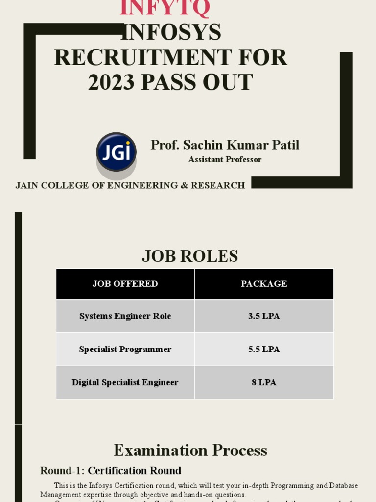 Infosys Recruitment Process for 2023 Pass Out | PDF | Computer ...