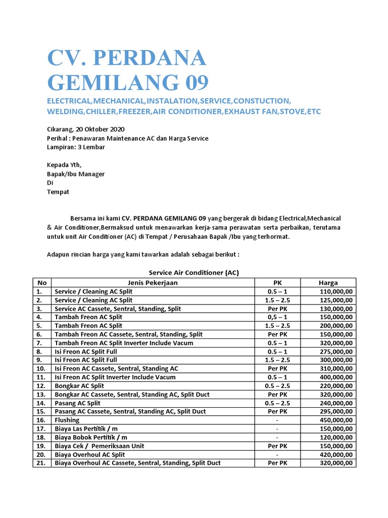 Cv. Perdana Gemilang 09 | PDF