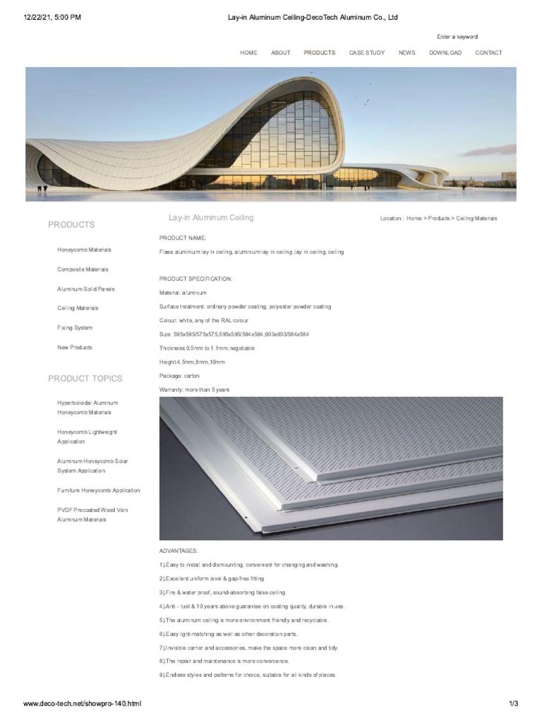 DecoTech-Aluminum Ceiling | PDF