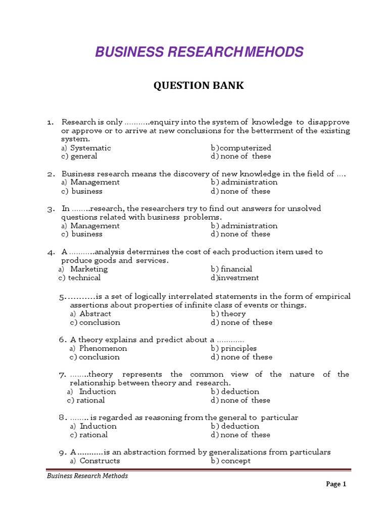BRM MCQs For PG - Merged | PDF | Level Of Measurement | Statistical ...