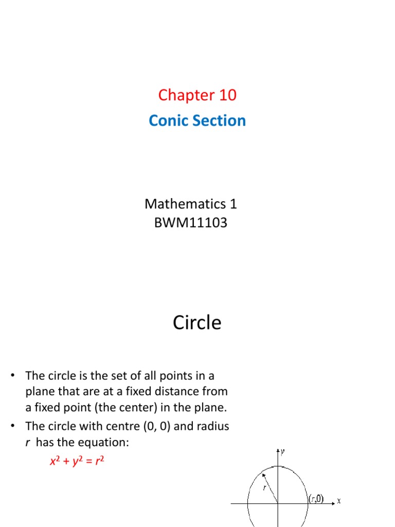 Chapter 8 Conic Section | PDF | Ellipse | Mathematical Objects