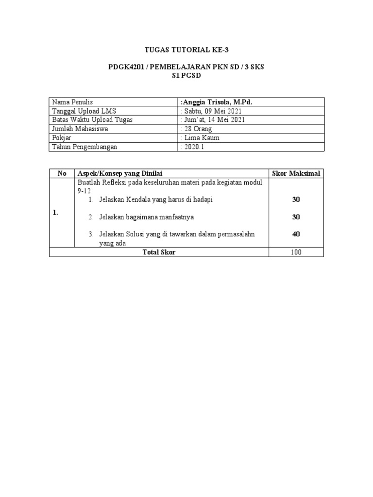 Tugas Tutorial 3 PKN | PDF | Karier & Perkembangan | Kesehatan Holistik