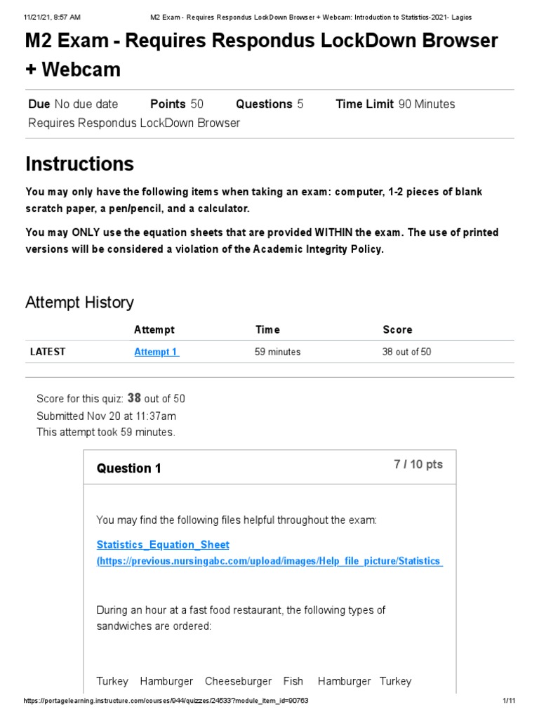 M2 Exam - Statistics Fundamentals | PDF | Standard Score | Coefficient ...