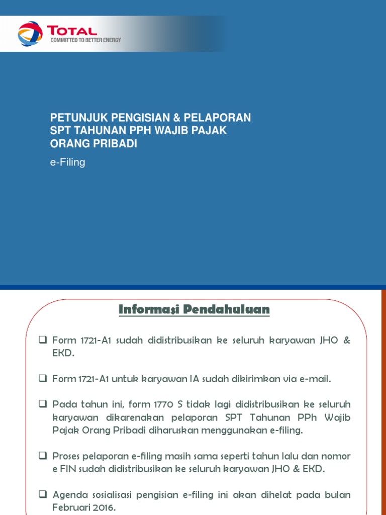 Petunjuk Pengisian 1770 S E-Filing | PDF