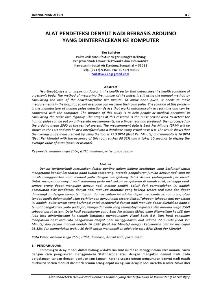 Alat Pendeteksi Denyut Nadi Berbasis Ard D3381e83 | PDF | Sains & Matematika | Teknologi & Rekayasa
