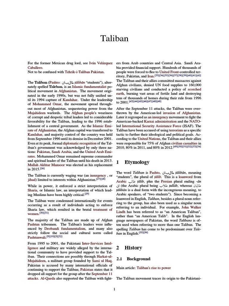Taliban | PDF | Taliban | Northern Alliance