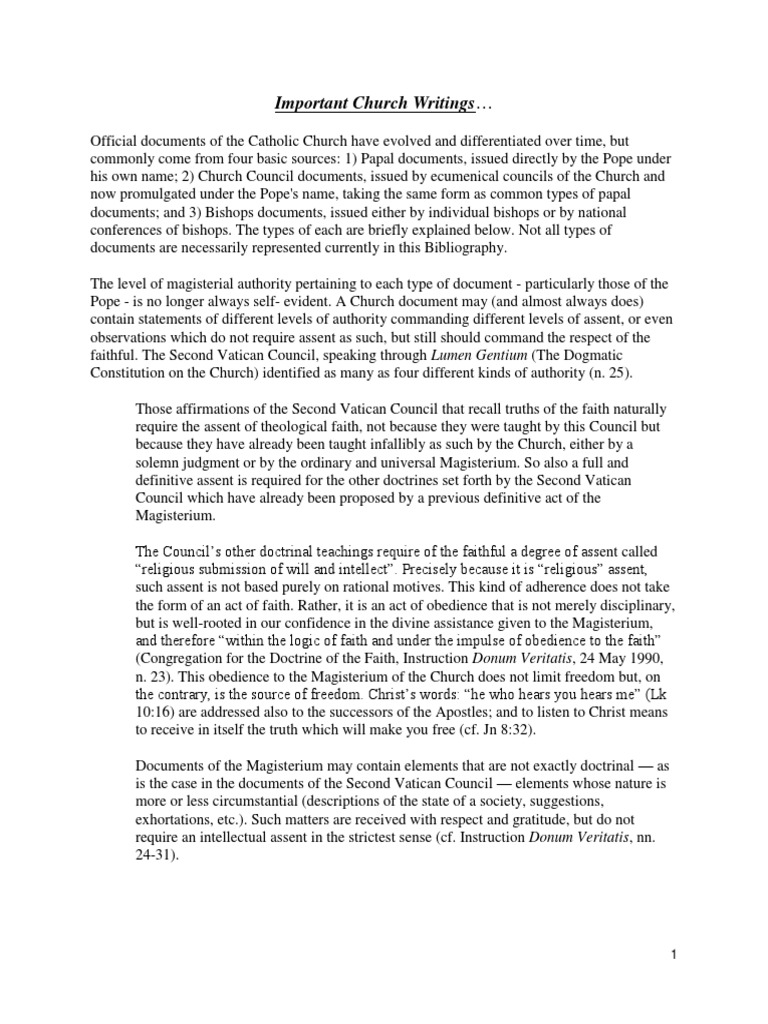 Church Documents 1 | PDF | Second Vatican Council | Catholic Church