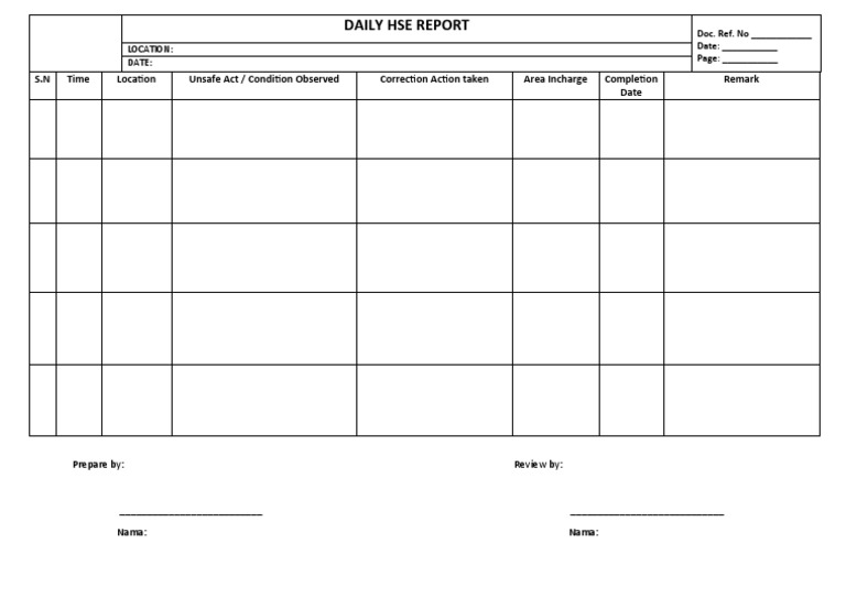 Daily Inspection Report | PDF