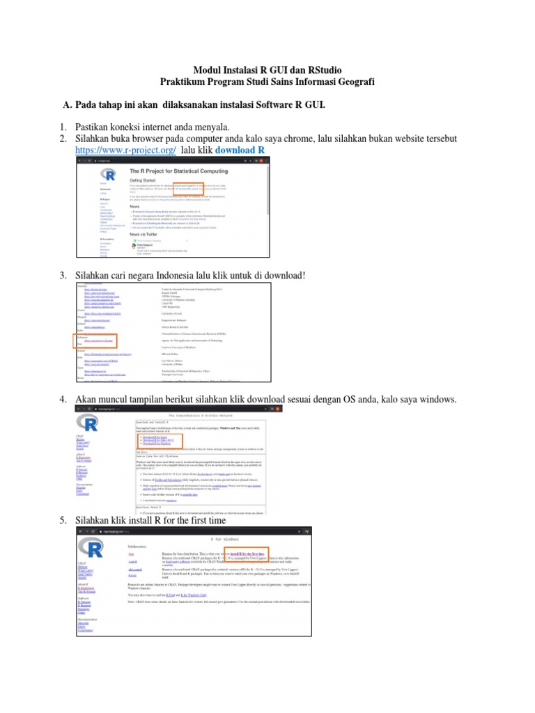 Modul Instalasi R GUI Dan RStudio | PDF
