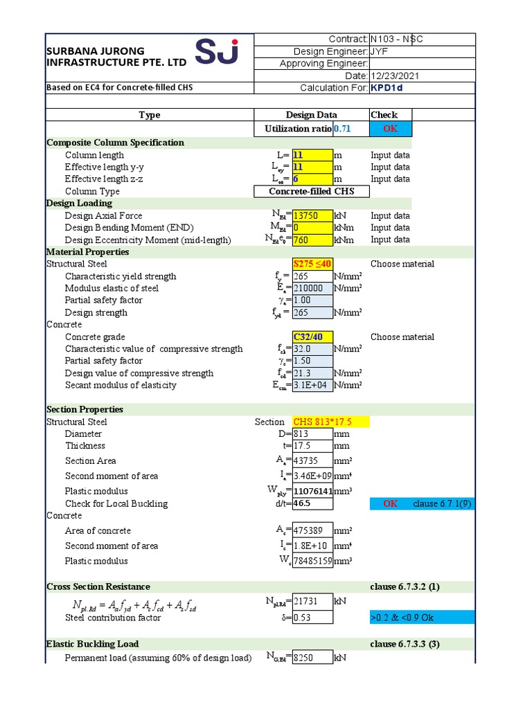 CHS Concrete Design Calculation Report | PDF | Strength Of Materials ...