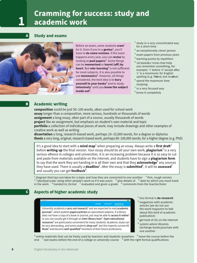 Cramming For Success: Study and Academic Work | PDF | Thesis | Essays