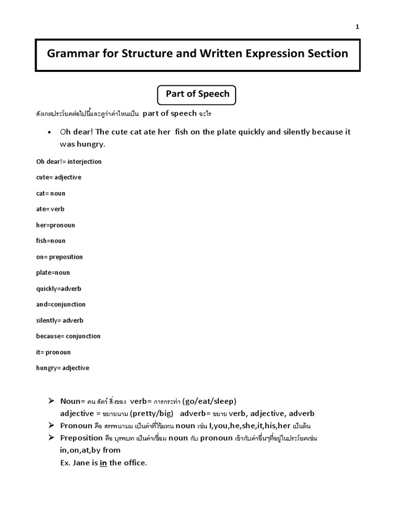 Grammar For Structure and Written Expression Section (TOELF ITP) | PDF