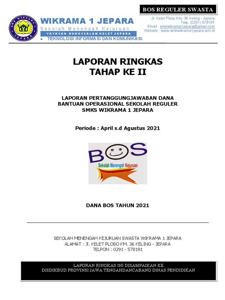 Cover Laporan Ringkas Bos Sma | PDF
