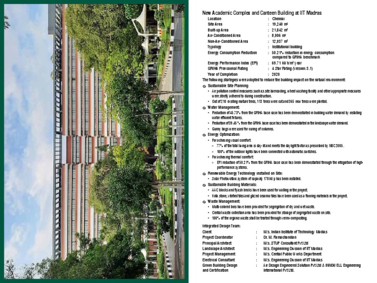New Academic Complex and Canteen Building at IIT Madras | PDF | Green ...