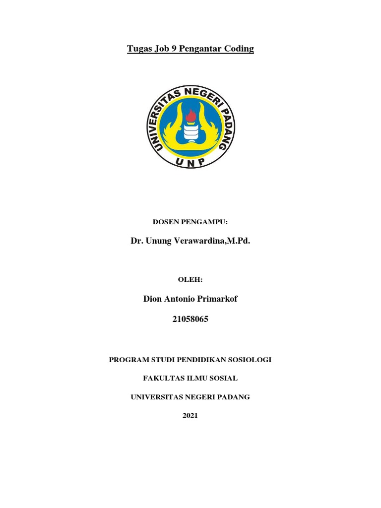 Tugas Job 9 Pengantar Coding | PDF
