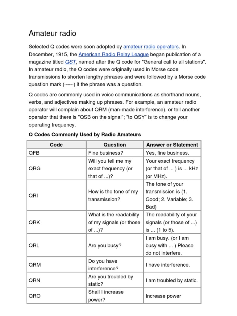 q code | Radio Technology | Radio | Free 30-day Trial | Scribd