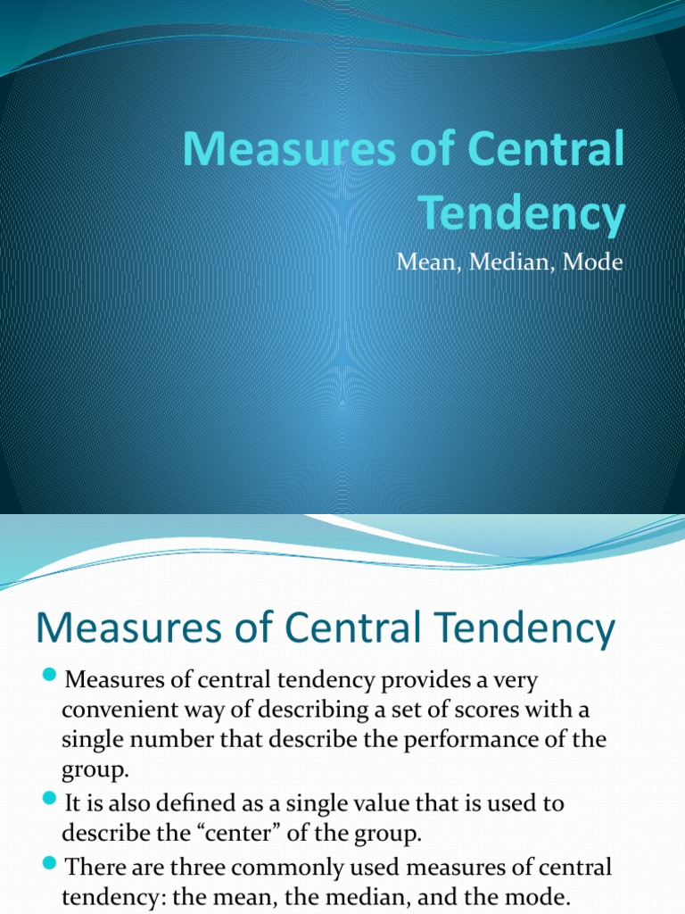 Measures of Central Tendency: Mean, Median, Mode | PDF | Mode ...