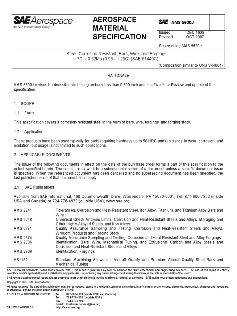 Aerospace Material Specification | PDF | Steel | Corrosion