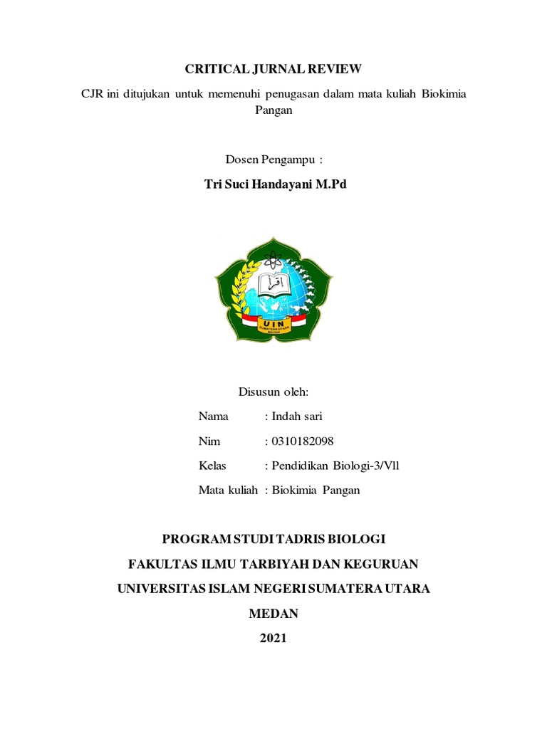 CJR Biokimia Pangan - INDAH SARI | PDF | Kesehatan Holistik | Sains & Matematika