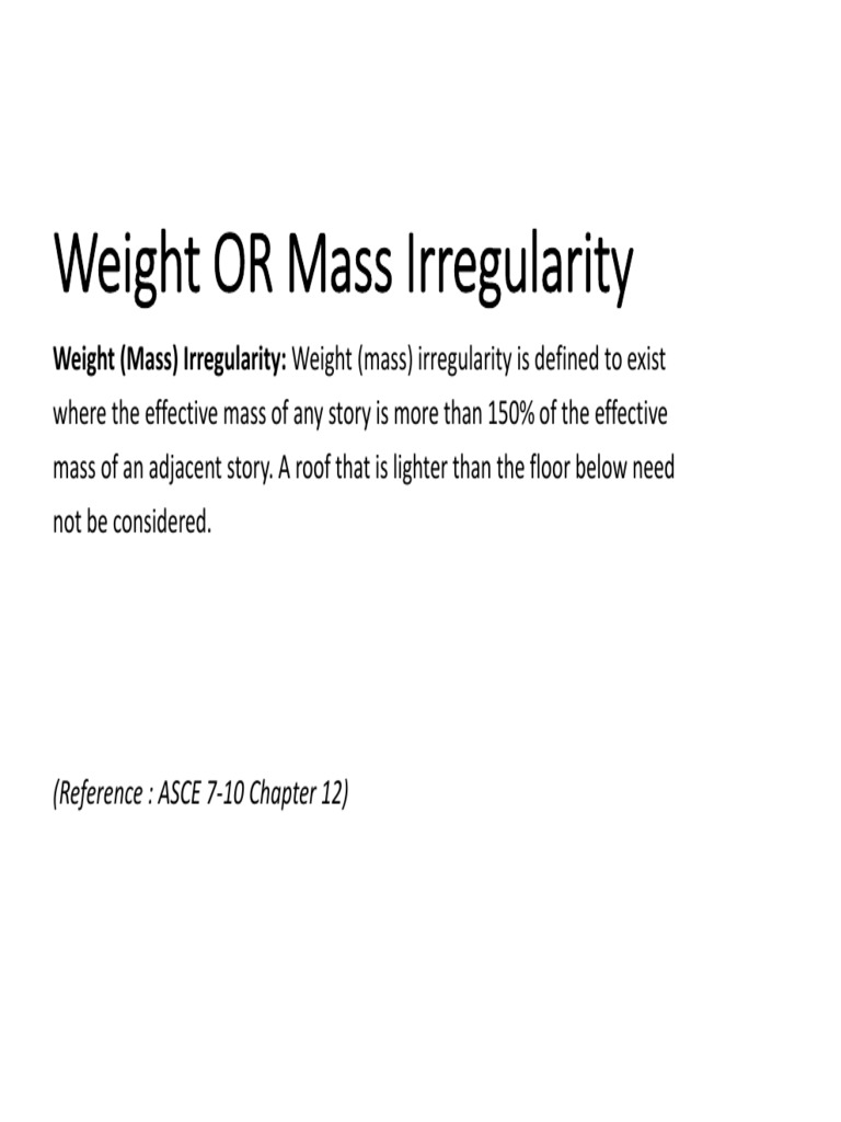 Mass Irregularity Check | PDF
