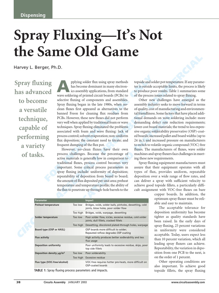 Spray Flux Historical Article Circuits Assembly | PDF | Printed Circuit ...