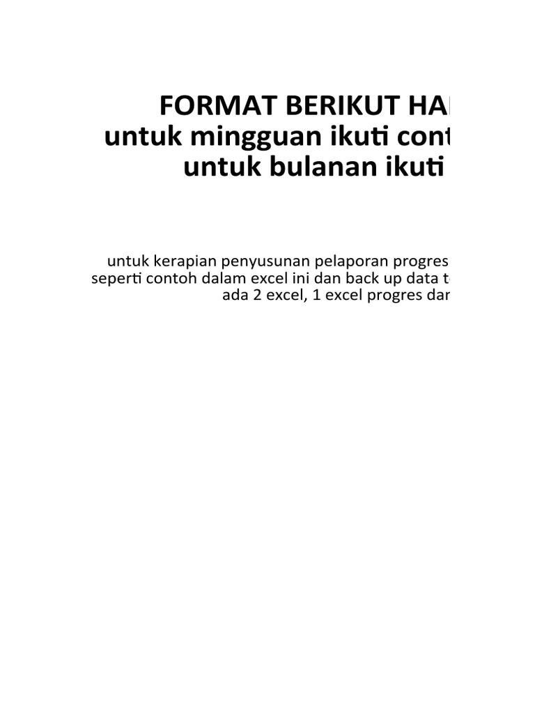 Format Backup Data Proyek Konstruksi | PDF | Teknologi & Rekayasa