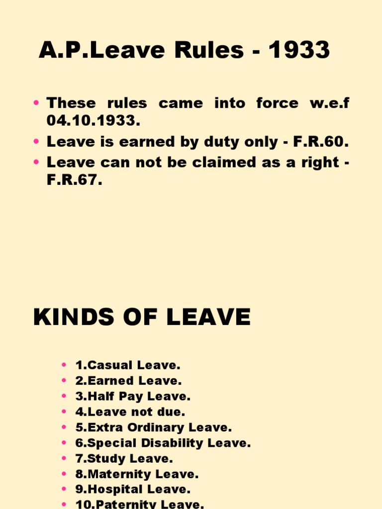 AP Leave Rules | PDF | Health Sciences | Medical Specialties