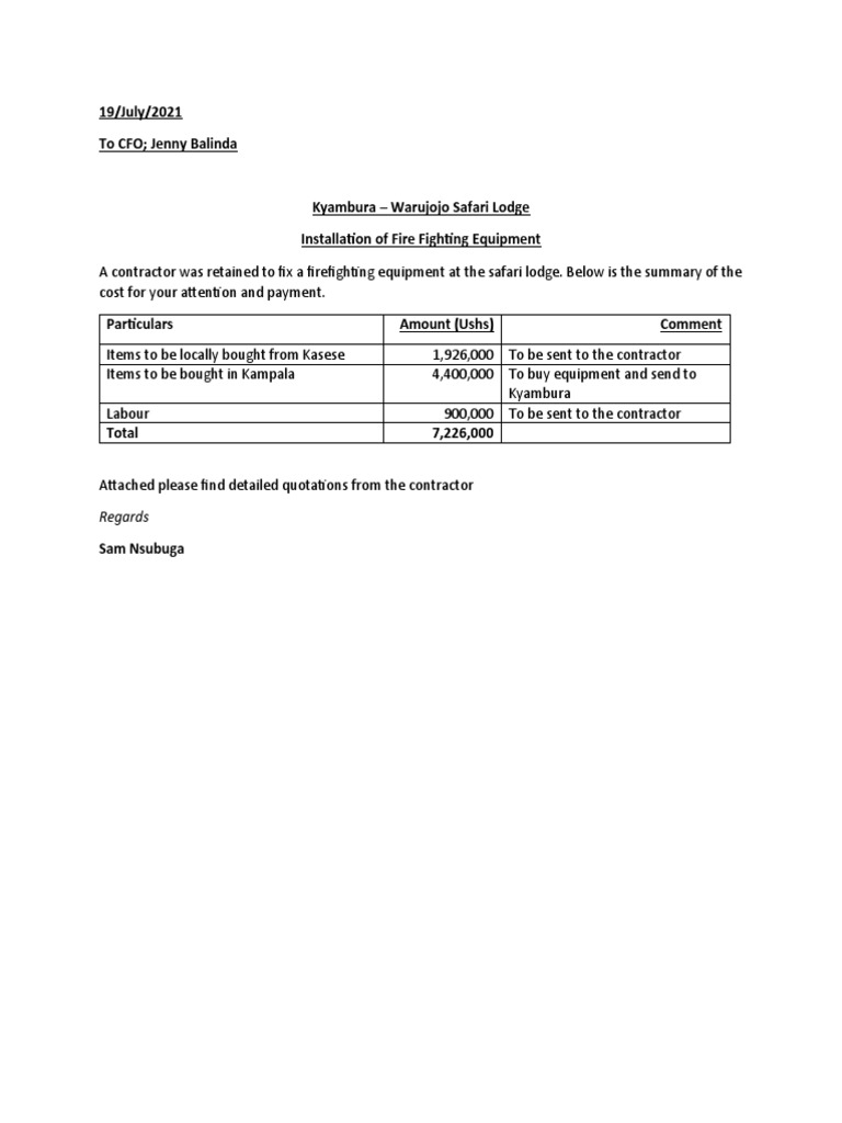 Quotation For Tank | PDF