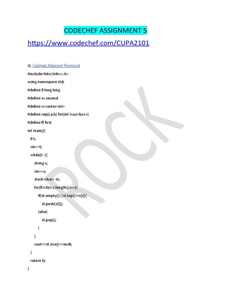 Codechef Assignment 5 | PDF | Computer Programming | Software Engineering
