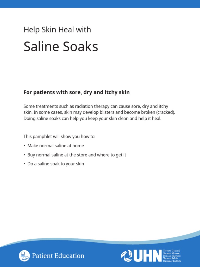 Saline Soaks: Help Skin Heal With | PDF | Saline (Medicine) | Teaspoon