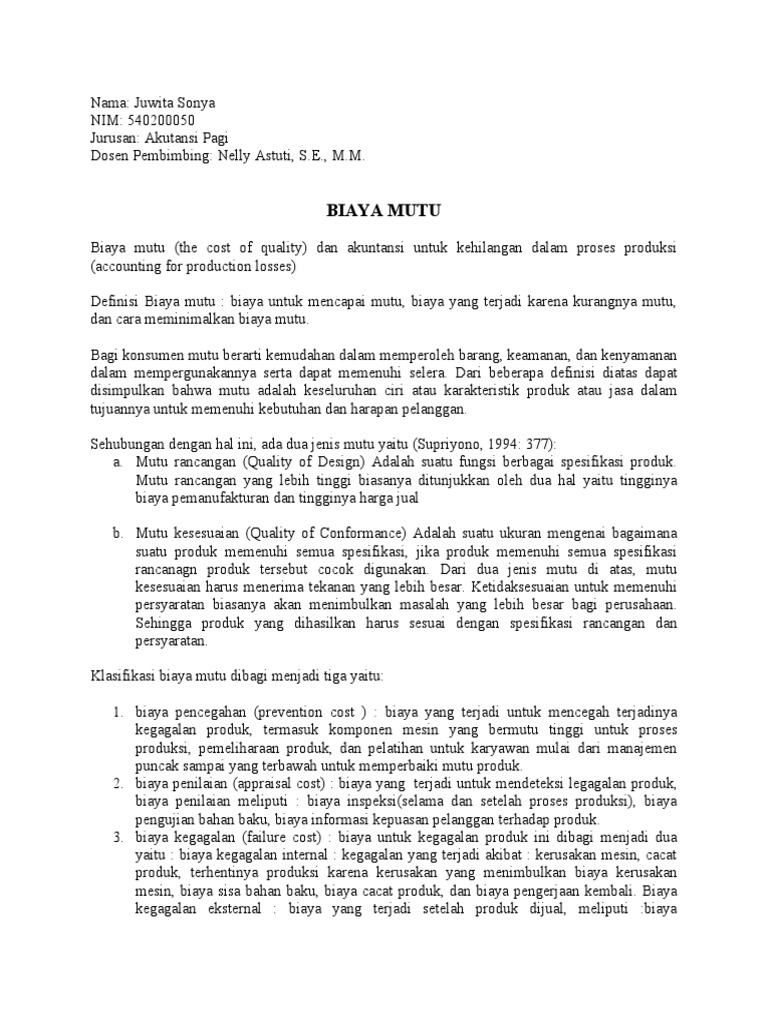 Biaya Mutu | PDF