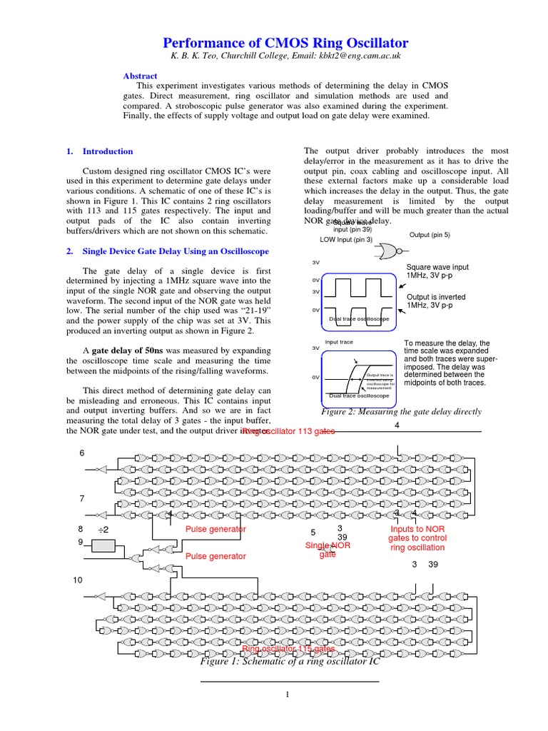 CMOS Ring Oscillator Gate Delay Analysis | PDF | Field Effect ...
