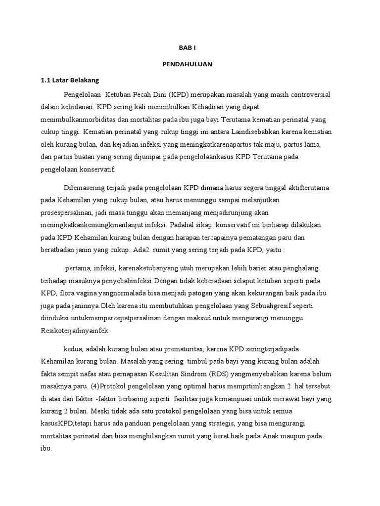 MAKALAH Pecah Ketuban Dini | PDF