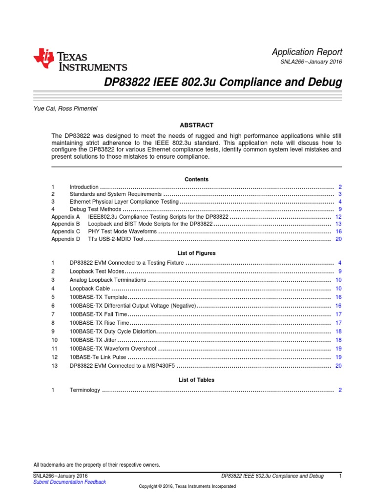 DP83822 Ieee802.3 COMPLIACE | PDF | Ethernet | License