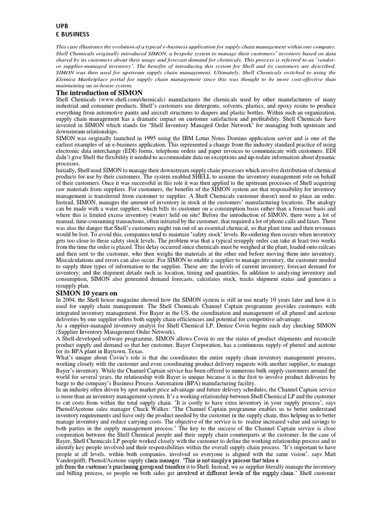 The Evolution of SIMON: Shell Chemicals' Journey from an In-House ...