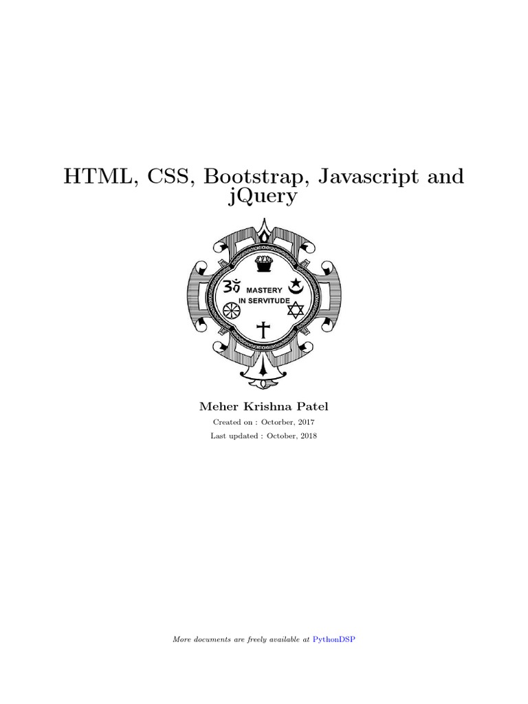 Html Css Bootstrap Javascript And Jquery Meher Krishna Patel Pdf