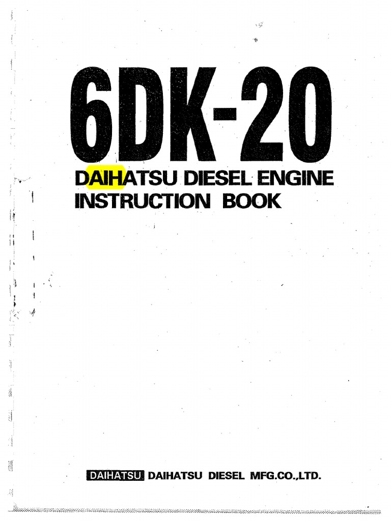 Daihatsu DK 20 Manual | PDF | Machines | Engine Technology