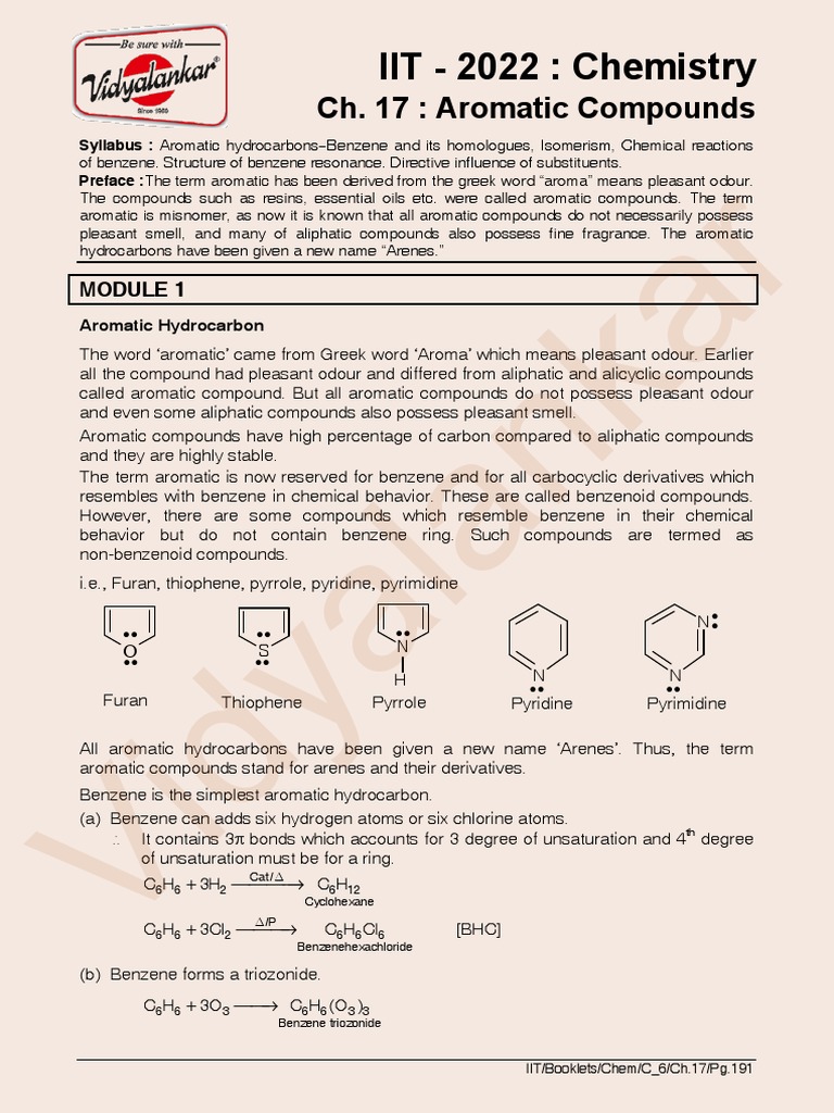 Aromatic Compounds and Their Reactions | PDF | Aromaticity | Benzene