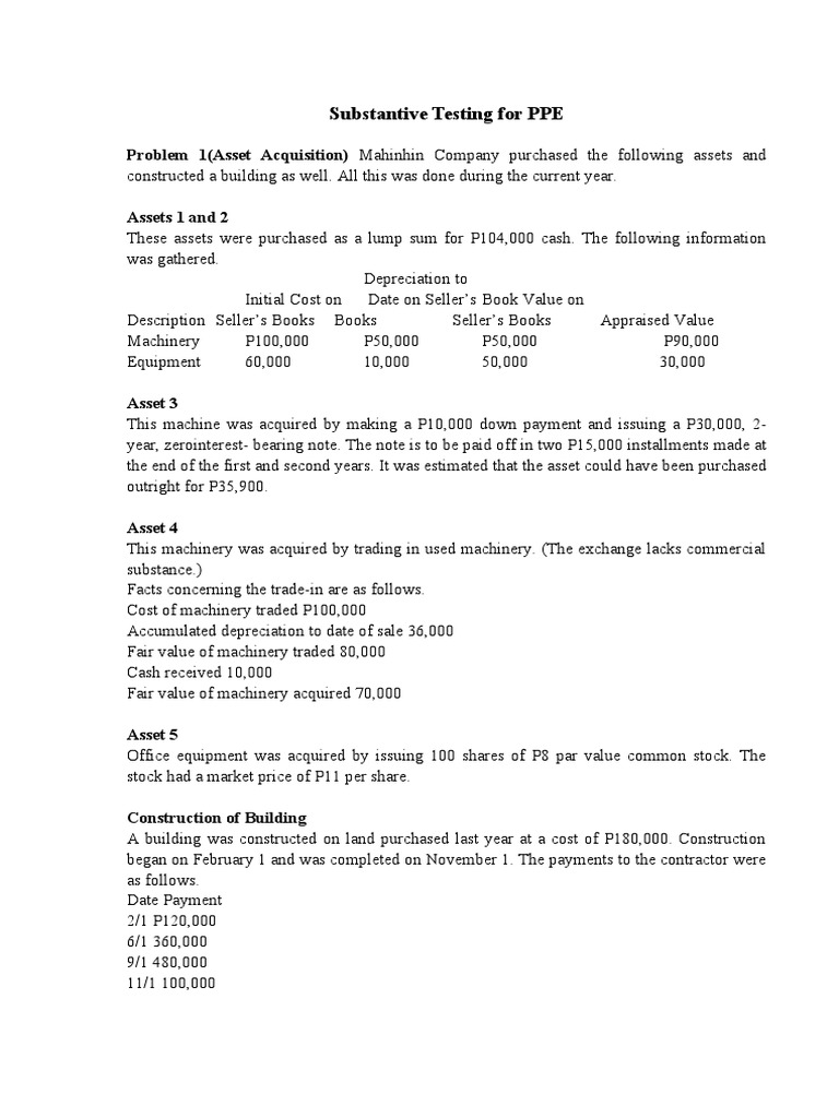 Substantive Testing For PPE | PDF | Depreciation | Book Value