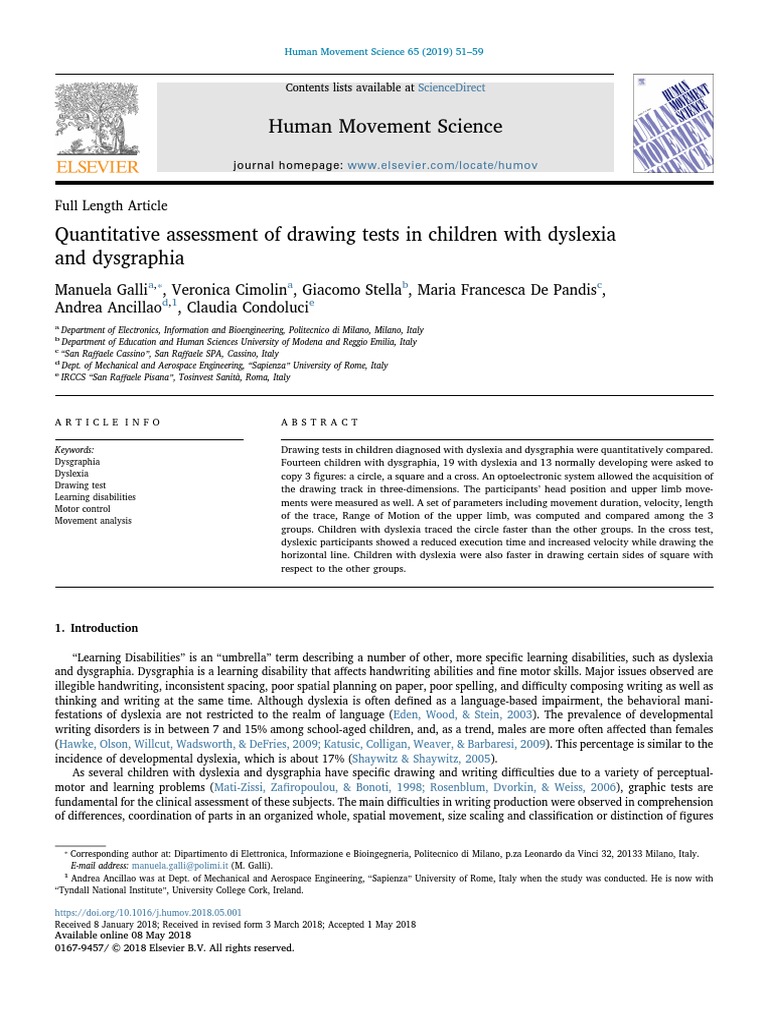 Human Movement Science | PDF | Dyslexia