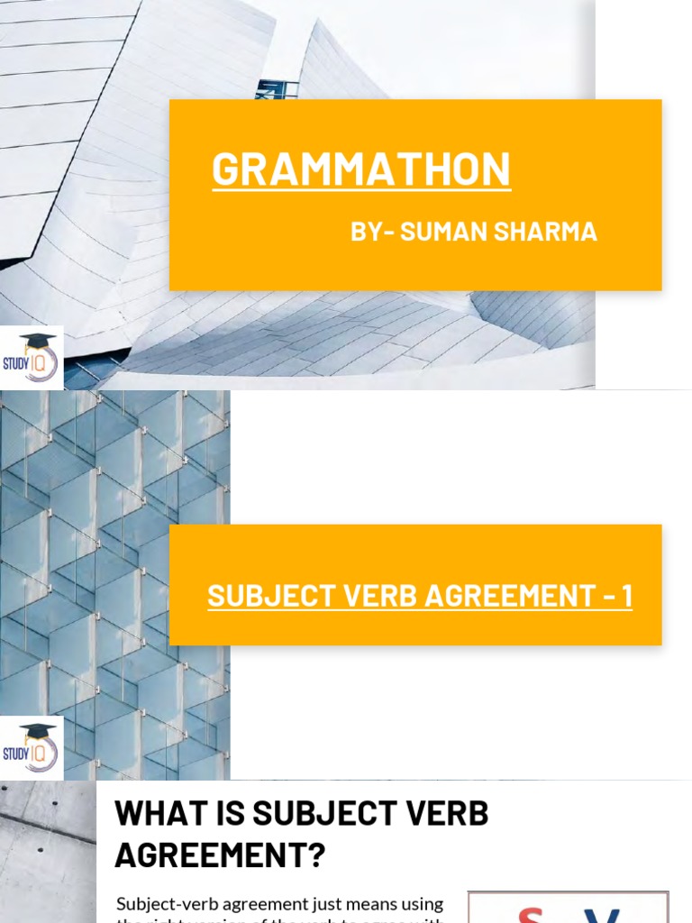 Sub Verb 1 | PDF | Plural | Grammatical Number