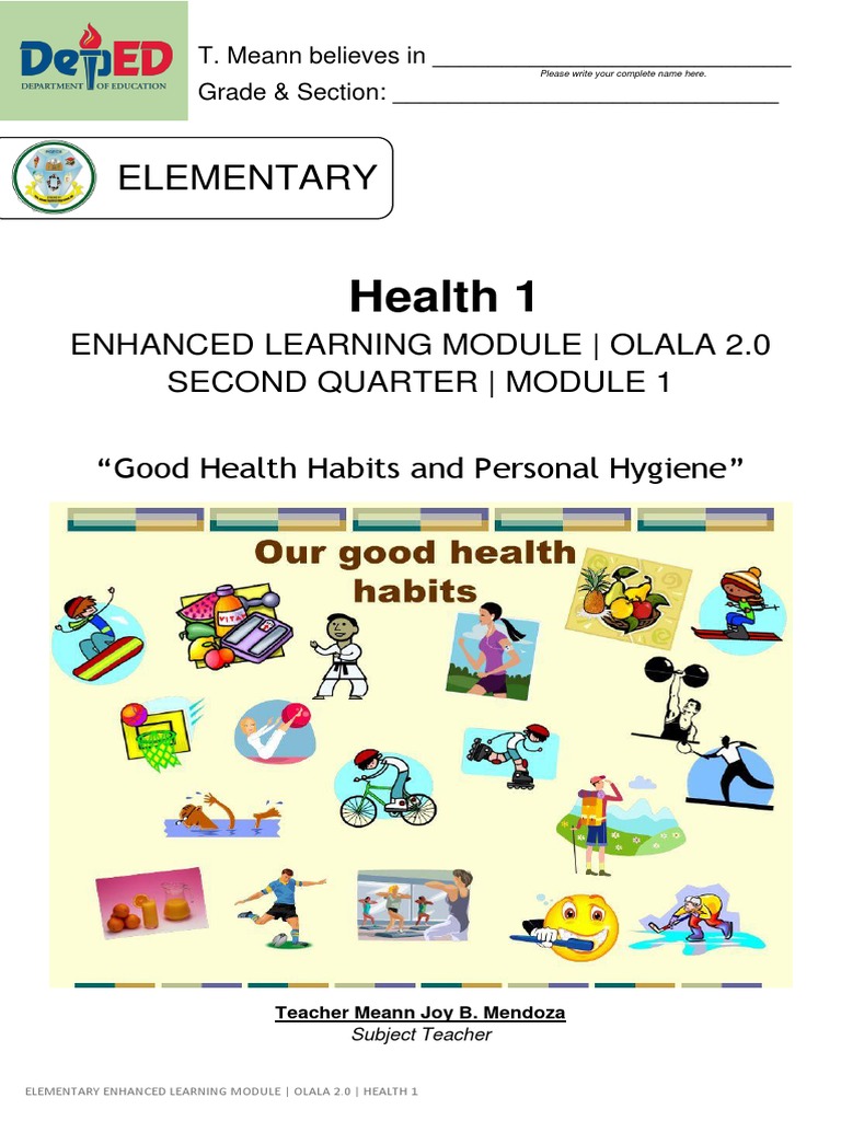Grade 1 Health Module | PDF | Learning | Critical Thinking